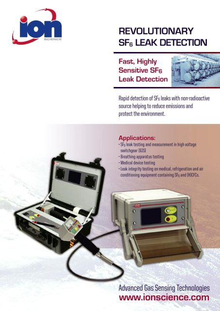SF6 GasCheck P1 & SF6 LeakCheck P1:p - Ion Science