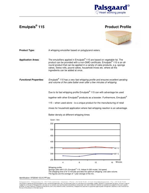 Emulpals® 115 - Palsgaard A/S