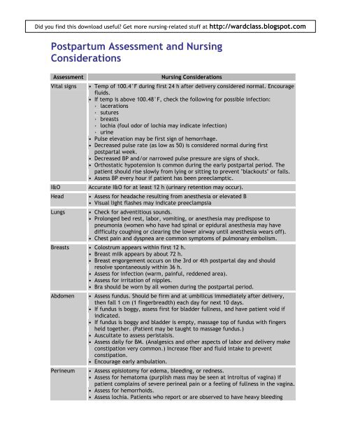 Postpartum Assessment And Nursing Considerations pdf XT Host postpartum-assessment-and-nursing-considerations-pdf-xt-host
