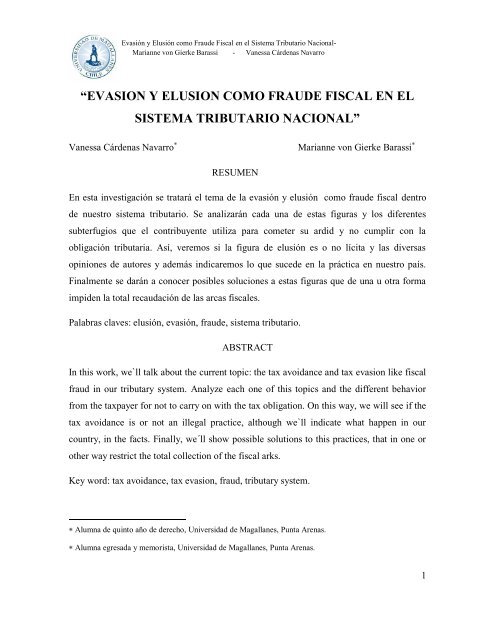 “EVASION Y ELUSION COMO FRAUDE FISCAL EN EL SISTEMA ...