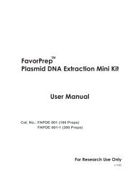 FavorPrep Plasmid DNA Extraction Mini Kit