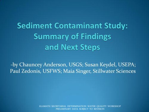 Maia Singer, Stillwater Sciences - KlamathRestoration.gov