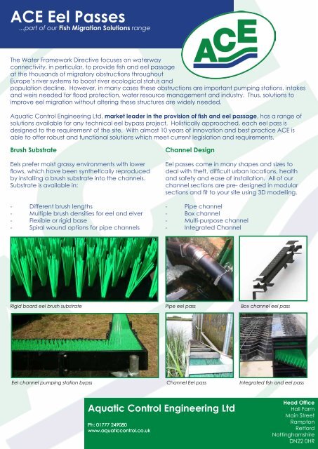 Eel Pass Leaflet - Aquatic Control Engineering Ltd.