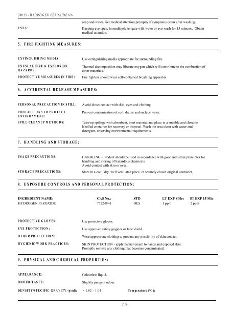 20013 - HYDROGEN PEROXIDE