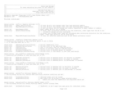 Swiss Army EA v1.51 - Forex Factory