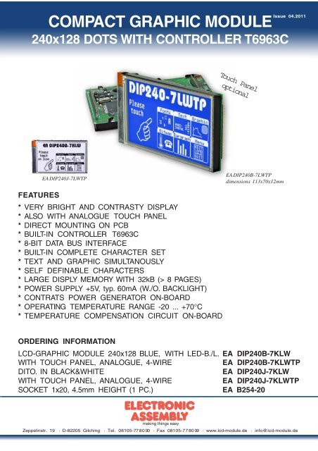 EA DIP240-7 - Electronic Assembly