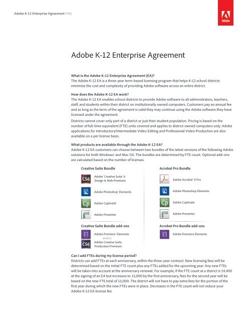 Adobe K-12 Enterprise Agreement