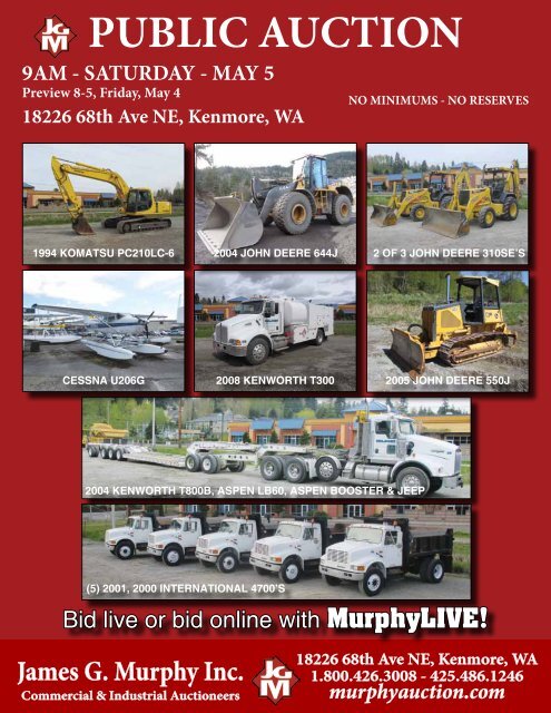 PUBLIC AUCTION - James G. Murphy Co.