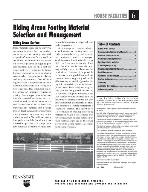 Riding Arena Footing Material Selection and Management Riding ...