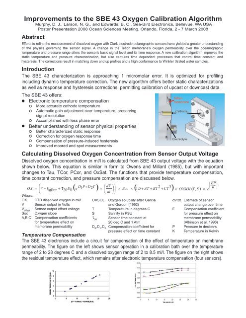 Improvements to SBE 43 Oxygen Calibration Algorithm - Sea-Bird ...
