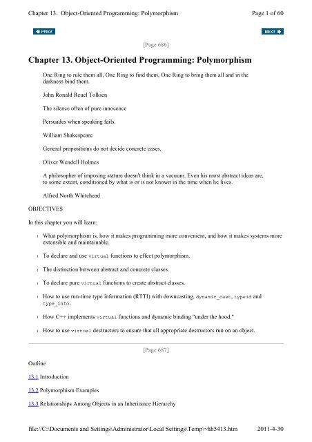 Chapter 13 Object Oriented Programming Polymorphism 6691