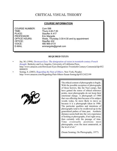 critical visual theory - Hugh Downs School of Human Communication
