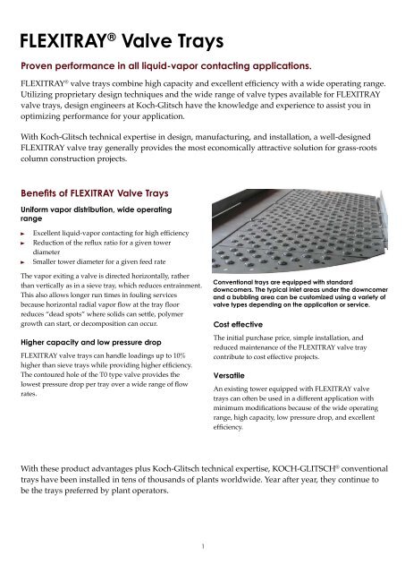 FLEXITRAY ® Valve Trays