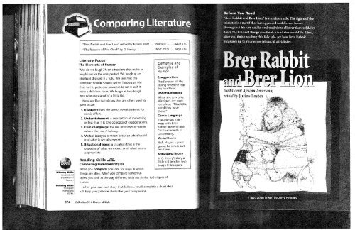 "Brer Rabbit and Brer Lion" retold by Julius Lester . . . folk tale ...
