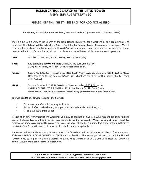 Little Flower Catholic Church Mass Schedule | Best Flower Site