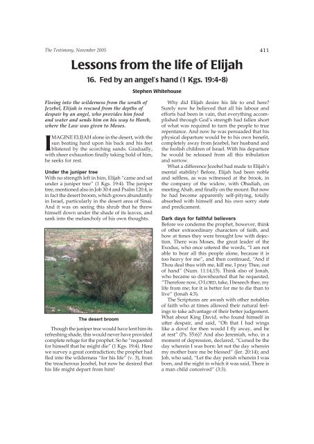 16. Fed by an angel's hand - Testimony Magazine