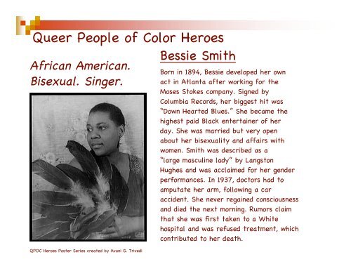 Queer People of Color Heroes poster series - LGBT Resource Center