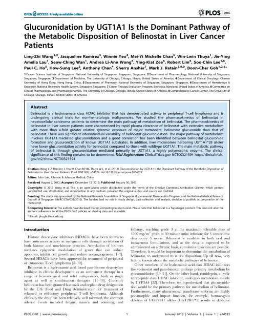 Glucuronidation by UGT1A1 Is the Dominant Pathway ... - Topotarget