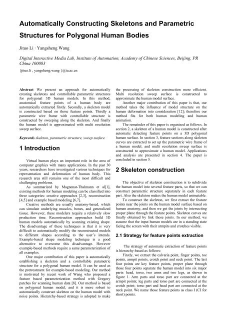 Automatically Constructing Skeletons and Parametric Structures for ...