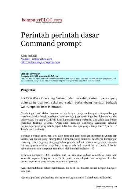 E-Book Perintah-perintah Dasar Command Prompt