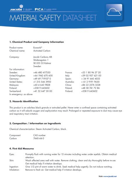 MATERIAL SAFETY DATASHEET - oretec