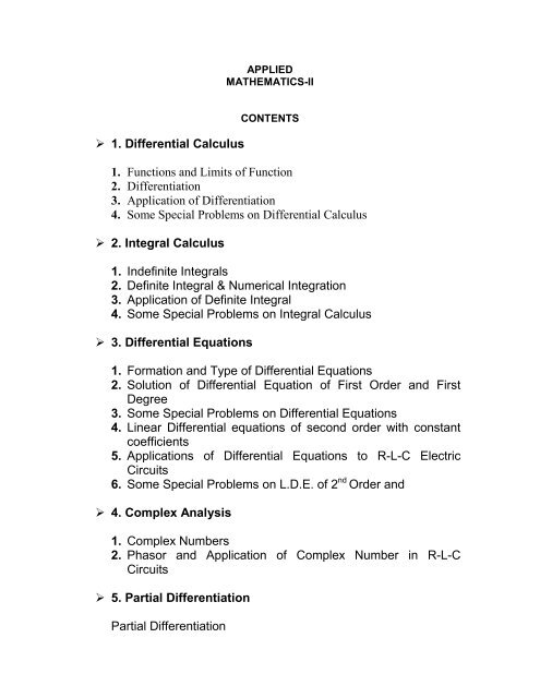 1 Differential Calculus 1 Functions And Limits Of Function 2