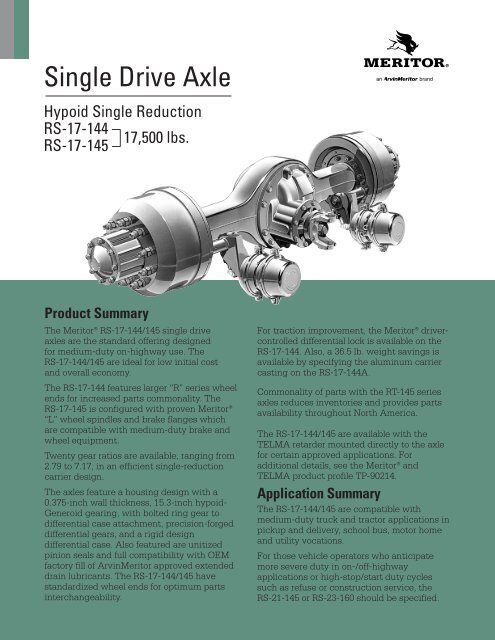 1876D Meritor TP-93144 - Truck and Equipment Differentials