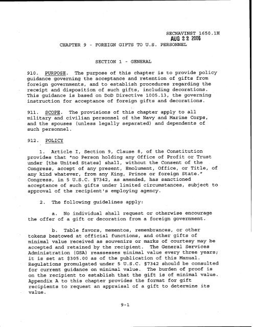 SECNAVINST 1650.1