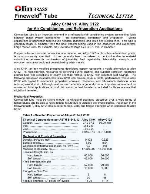 Alloy C194 - Olin Brass