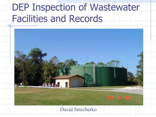 DEP Inspection of Wastewater Facilities and Records