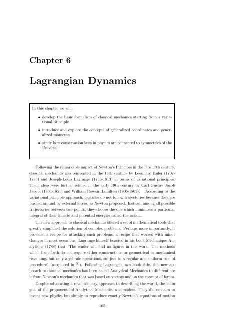 Lagrangian Dynamics