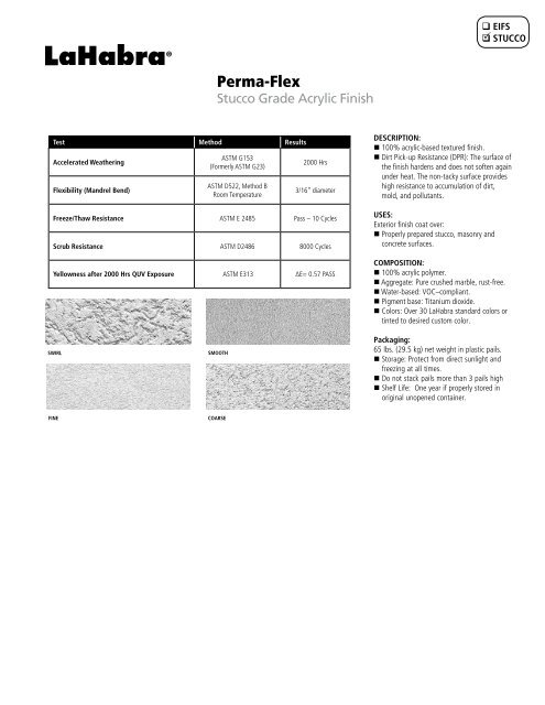 Perma-Flex Stucco Grade Acrylic Finish - LaHabra Stucco