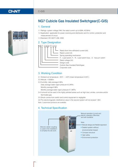 NG7 Cubicle Gas Insulated Switchgear(C-GIS) - CHINT Electric