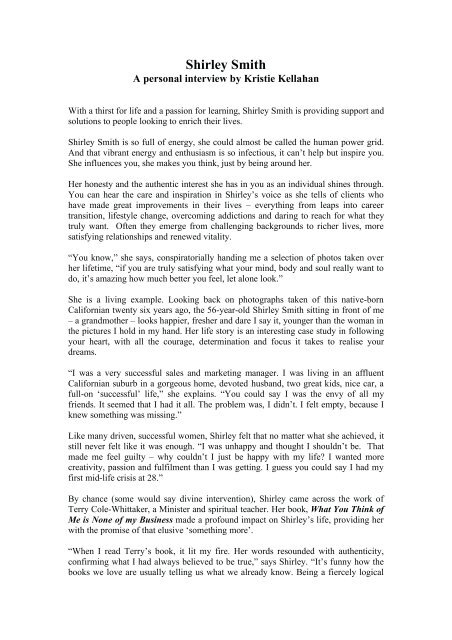 Shirley Smith - Set Yourself Free