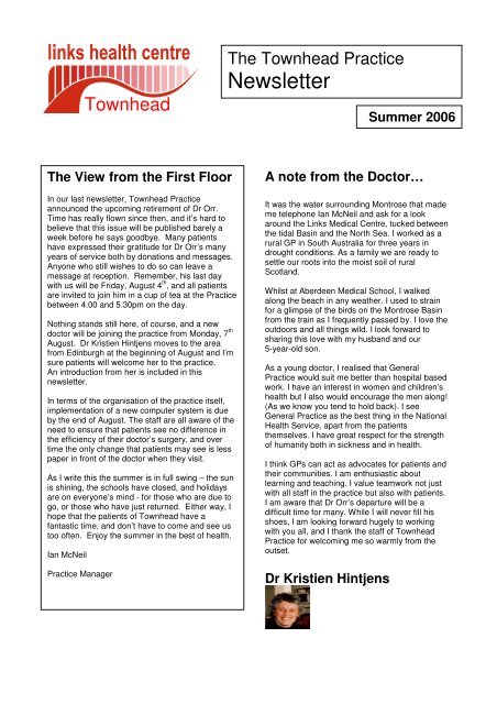 Dr Kristien Hintjens Summer 2006 - Townhead Medical Practice ...