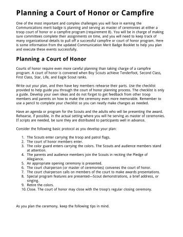 Troop 42 Court of Honor Eagle Court of Honor - Scout Troop 42
