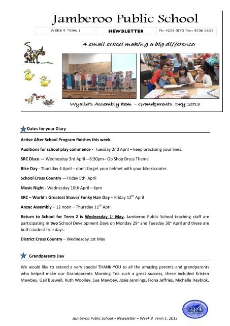 Newsletter Term 1 Week 9 (pdf 361 KB) - Jamberoo Public School