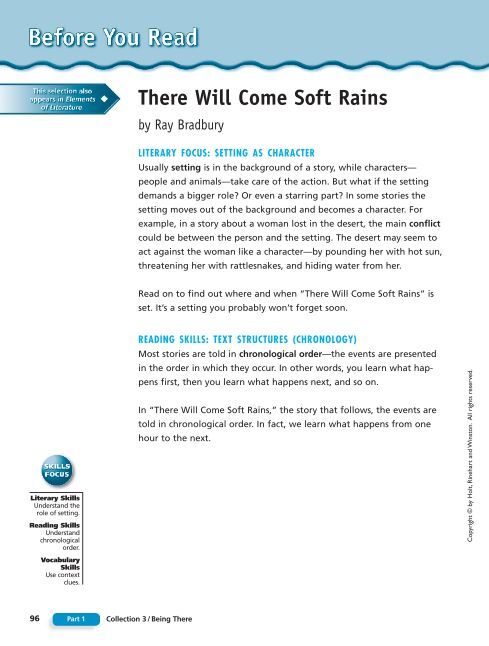 “There Will Come Soft Rains” Reading Packet