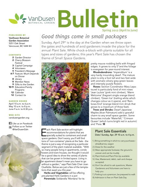 Good things come in small packages - City of Vancouver