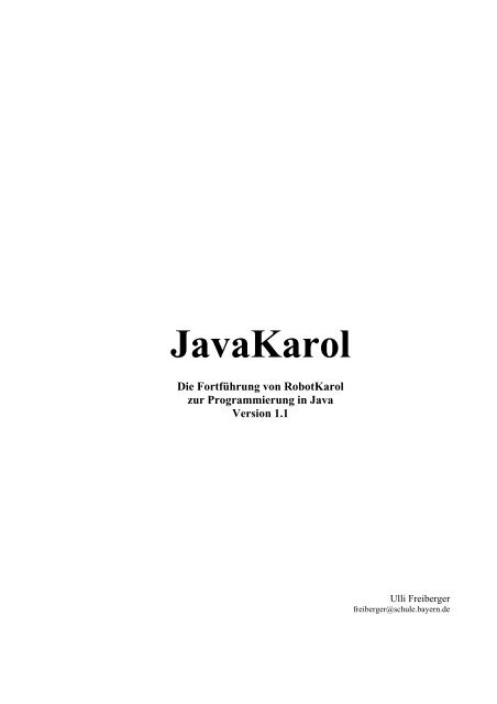 Handbuch zu Java Karol - Bayern