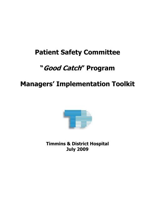 Good Catch Program Implementation Toolkit - New Mexico Hospital ...