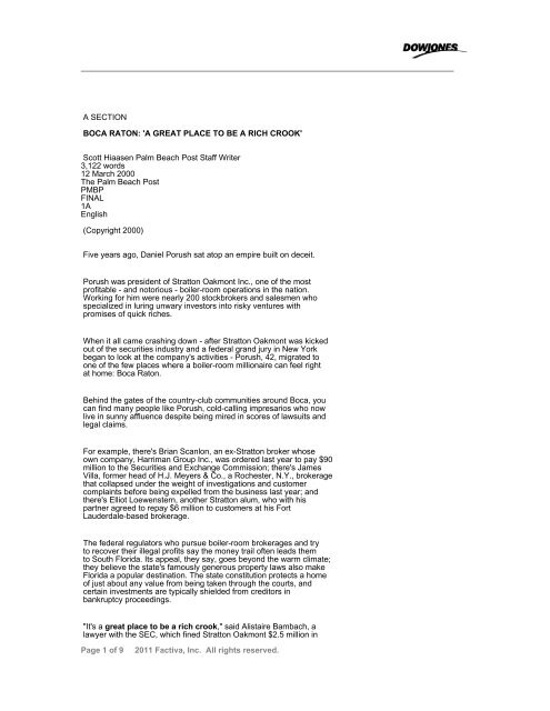 Stratton Oakmont Sales Script