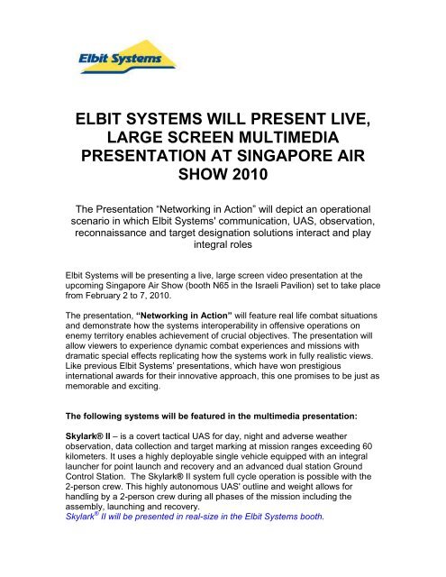 About Elbit Systems - Elbit Systems Ltd