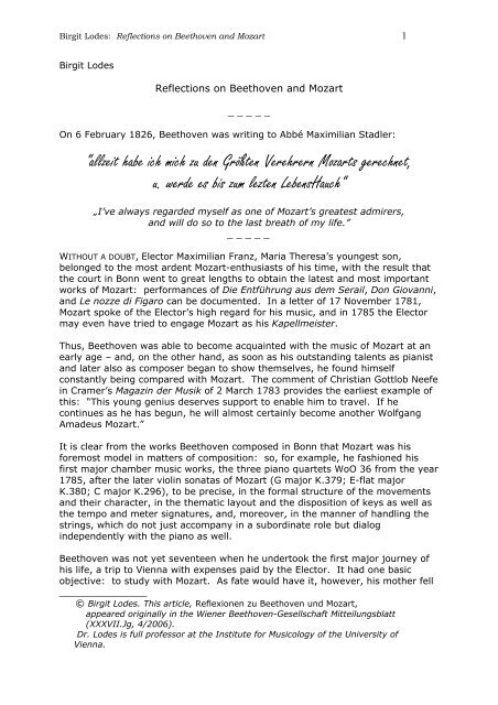 Birgit Lodes - Apropos Mozart