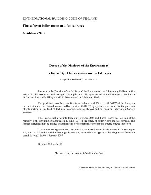 E9 THE NATIONAL BUILDING CODE OF FINLAND ... - Ymparisto.fi
