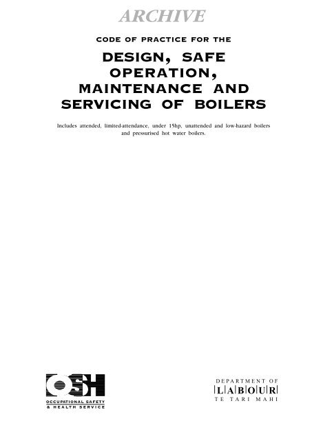 Boilers - Approved Code of Practice for the ... - Health and Safety