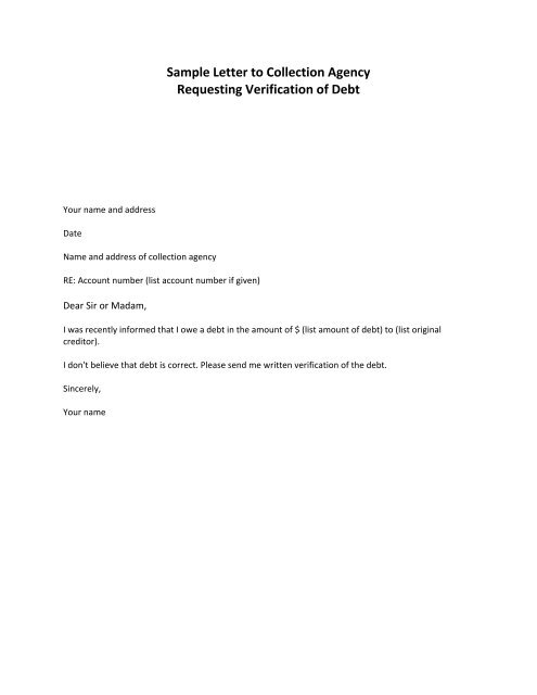 Sample Letter For Disputing A Debt Collection Notice For Your Needs Sample Letter For Disputing A Debt Collection Notice For Your Needs