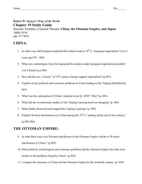 Chapter 19 Study Guide - Quia