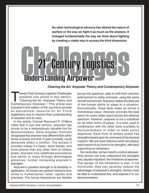 Clearing the Air: Airpower Theory and Contemporary Airpower