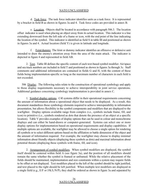 NATO UNCLASSIFIED d. Task